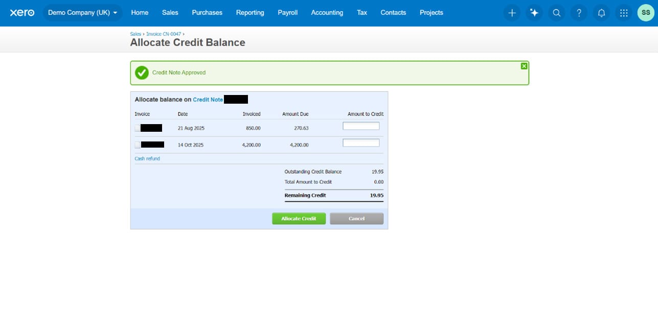 Cloud Accounting Tips & Tricks: How to apply credit notes and reconcile ...